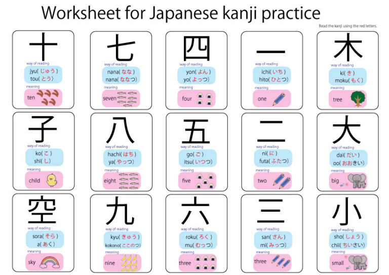 Worksheet for Japanese kanji practice – ブリッジぷりんと